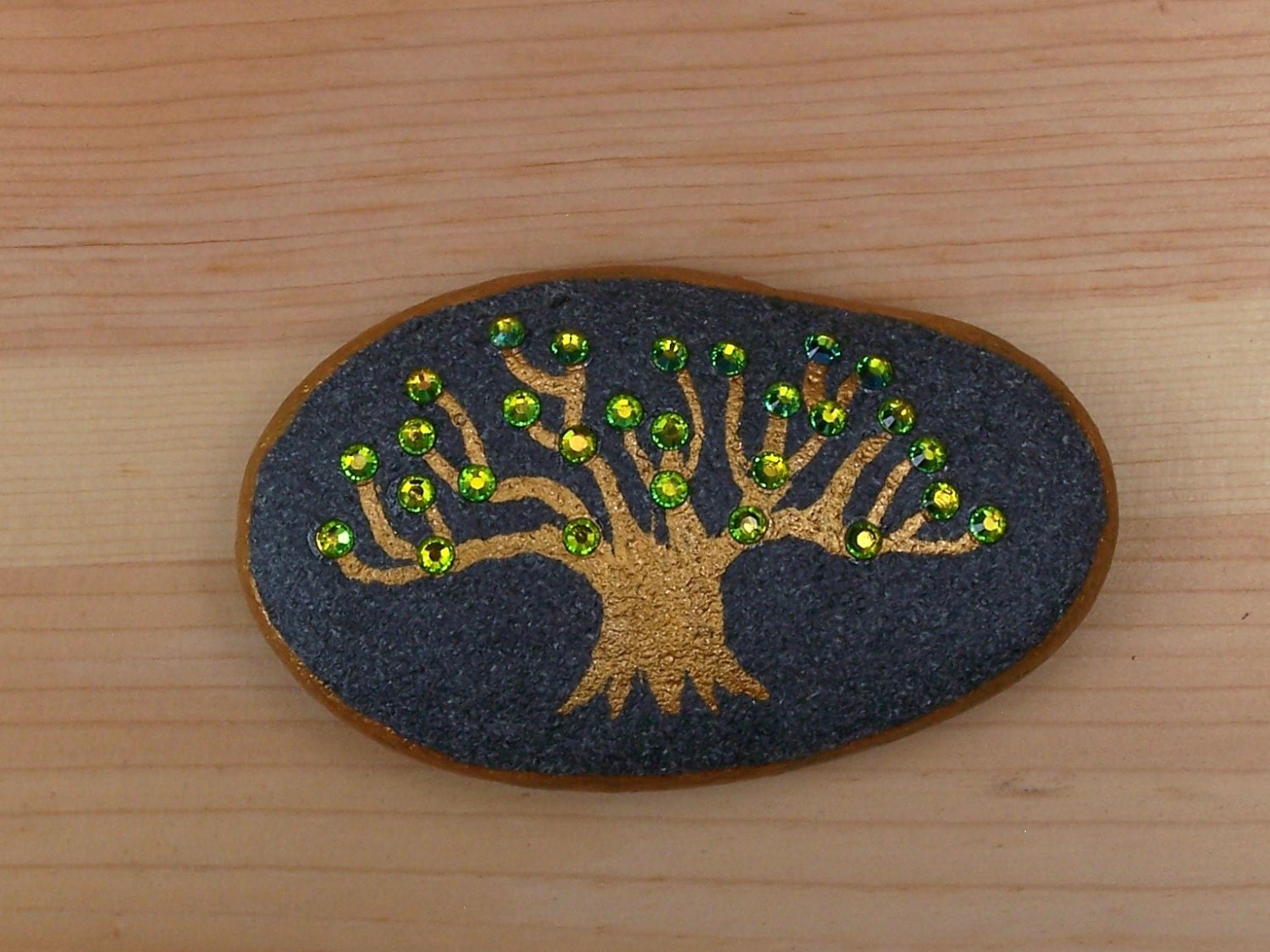 Tree Painted Stone, Paperweight, Garden Rock, Collectible, Decorative ...