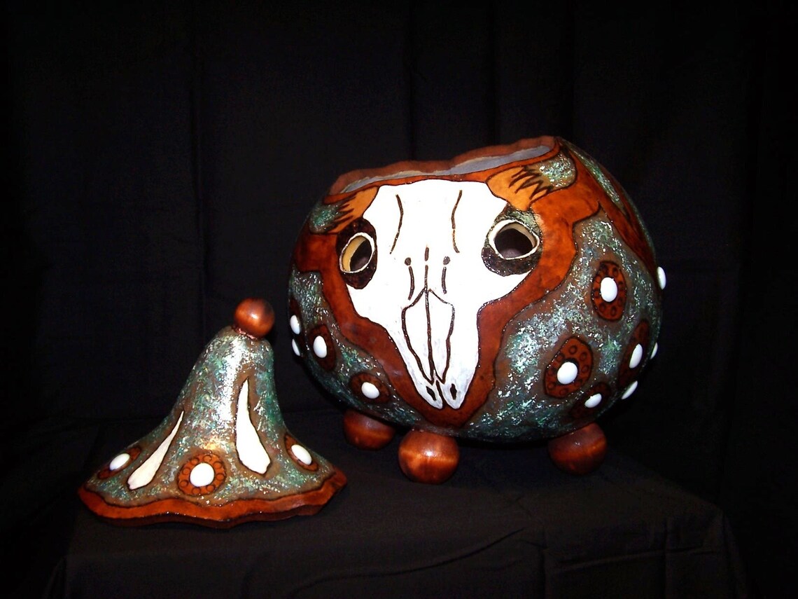 Cow Skull Gourd - Etsy