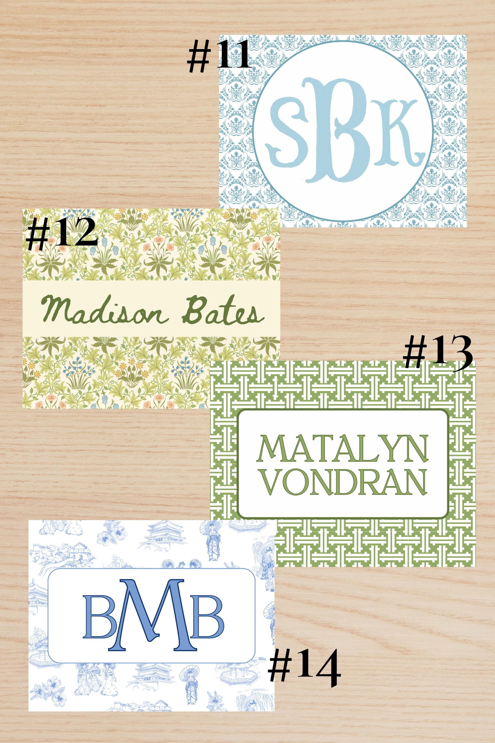 UPDATED 2025 Custom Mahjong Card Stickers, Monogrammed, PRINTED - Etsy