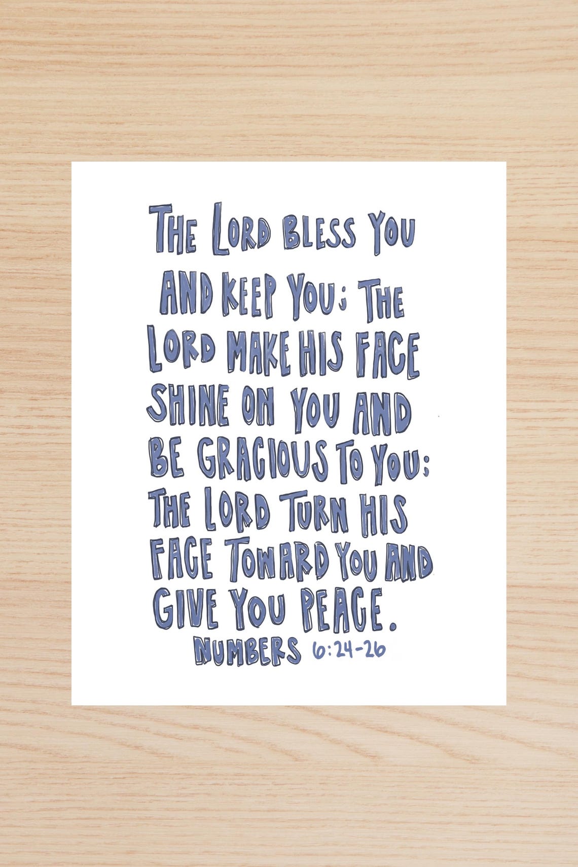 Handwritten Numbers 6:24-26 Bible Verse Art - Etsy