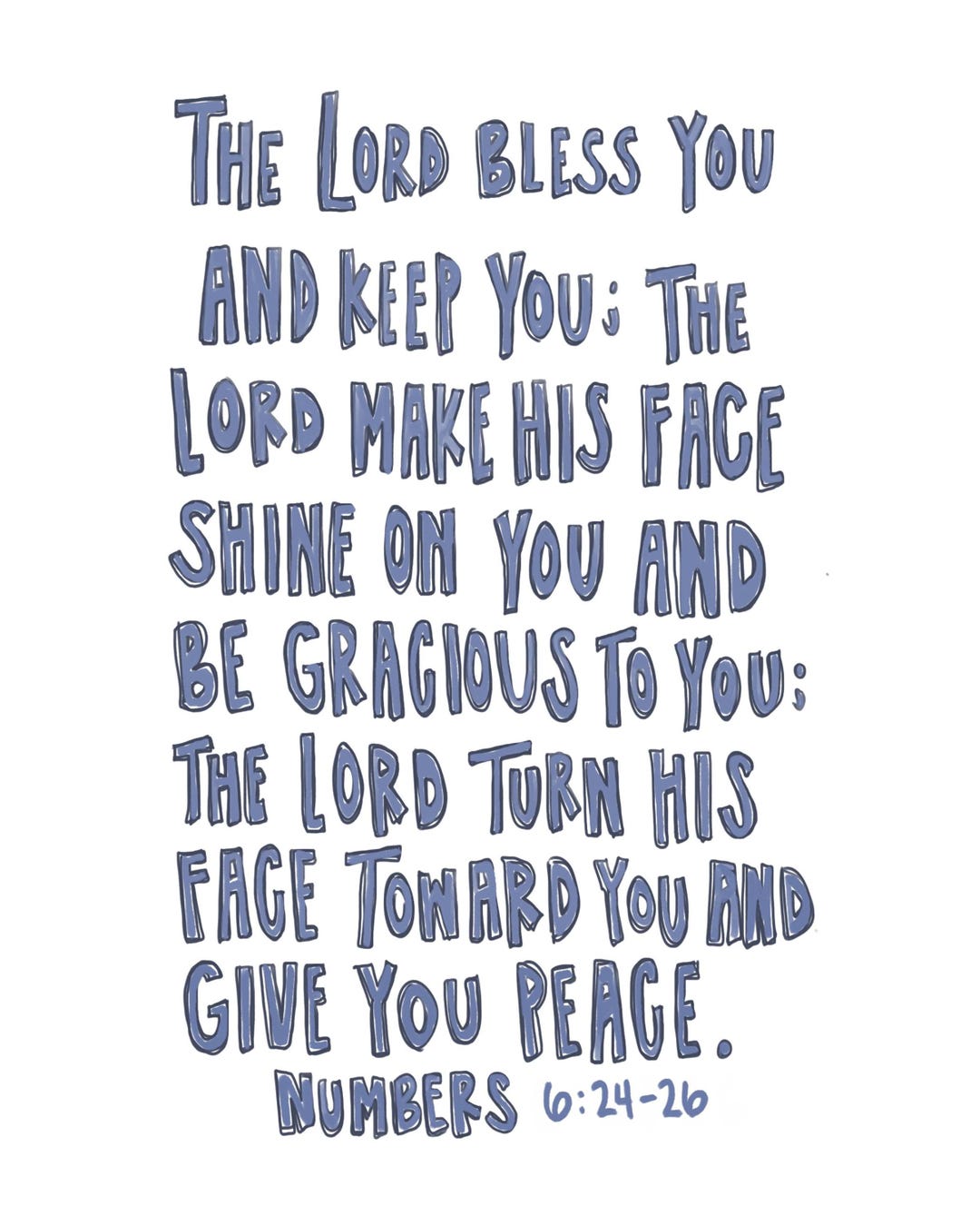 Handwritten Numbers 6:24-26 Bible Verse Art - Etsy