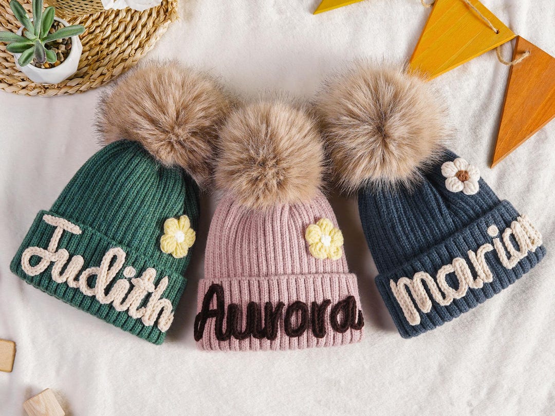 Custom Family Beanies,handmade Crochet Beanie,baby Beanie With Name and ...
