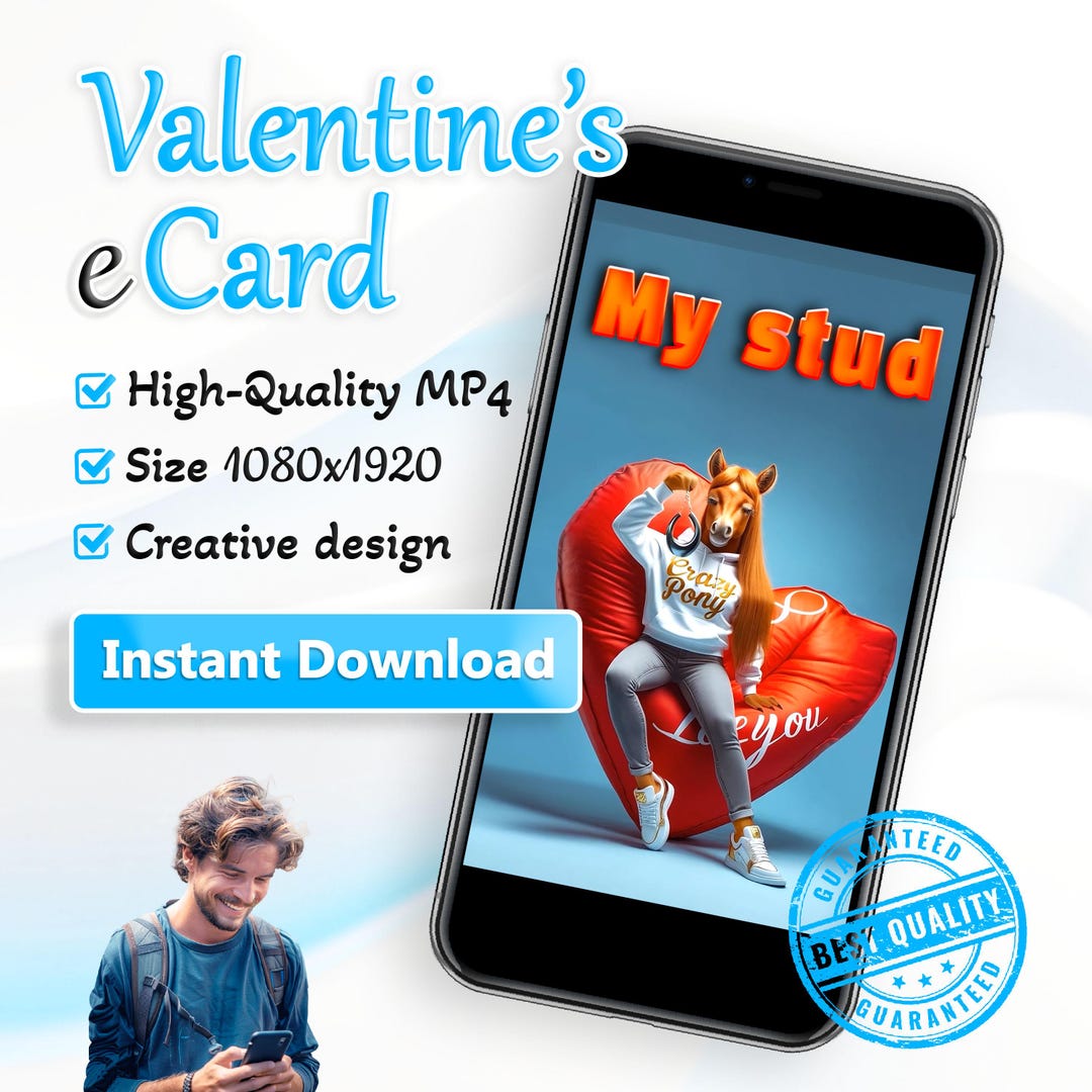 Ready-made Valentine's Animated Ecard for Him, Fun & Romantic Digital ...