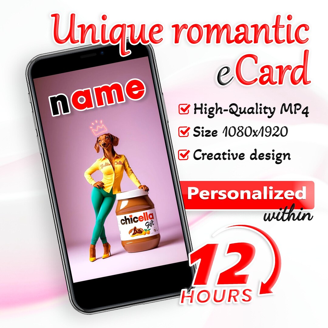 Personalized Love Animated Ecard for Him, Nutella-inspired Romantic Digital Card, Fun & Flirty ...