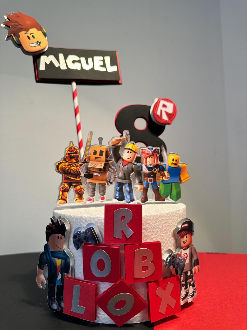 Roblox Cake Topper - Roblox Party Decor - Roblox Birthday Boy - Custom ...