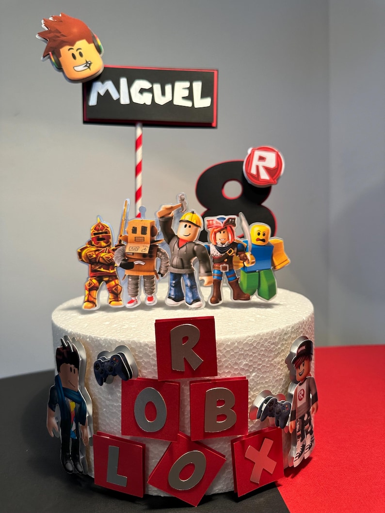 Roblox Cake Topper - Roblox Party Decor - Roblox Birthday Boy - Custom ...