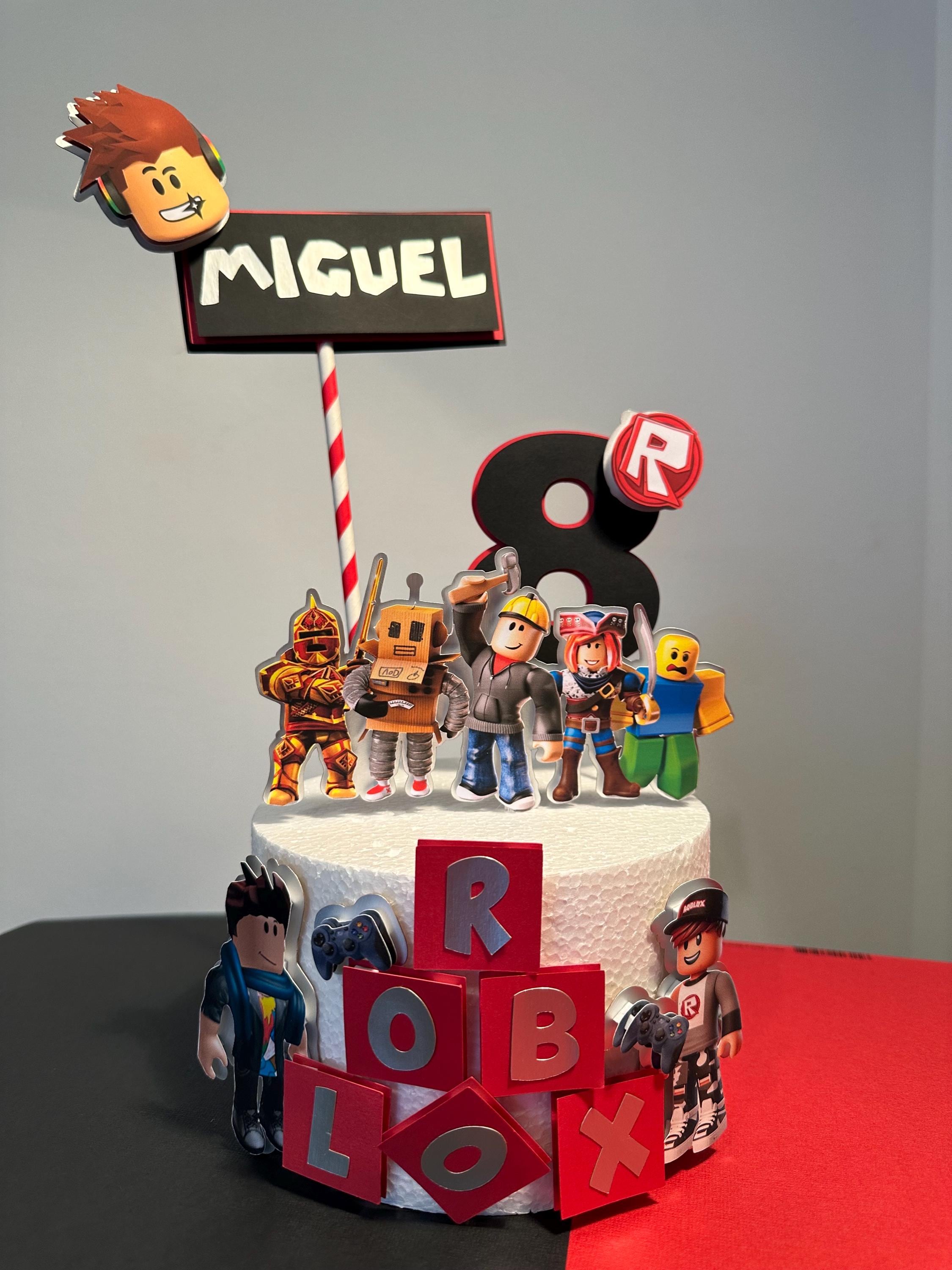 Roblox Cake Topper - Roblox Party Decor - Roblox Birthday Boy - Custom ...