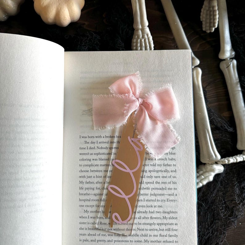 Bow Bookmark, Personalized Bookmark Unique Reading Companion, Book ...