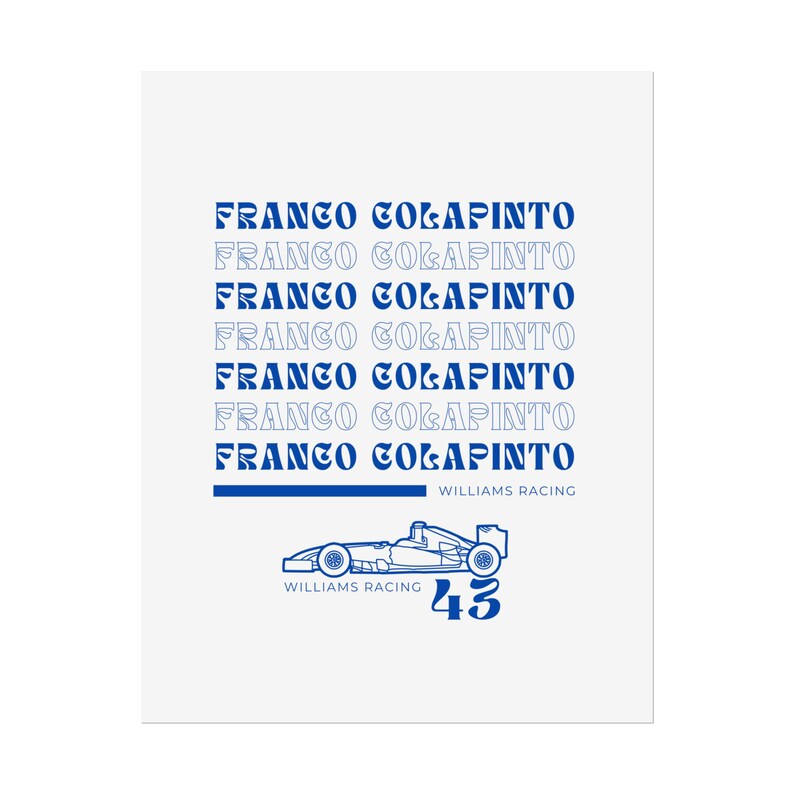 Franco Colapinto Rolled Poster F1, Formula 1 Fan Gift, Motorsport ...