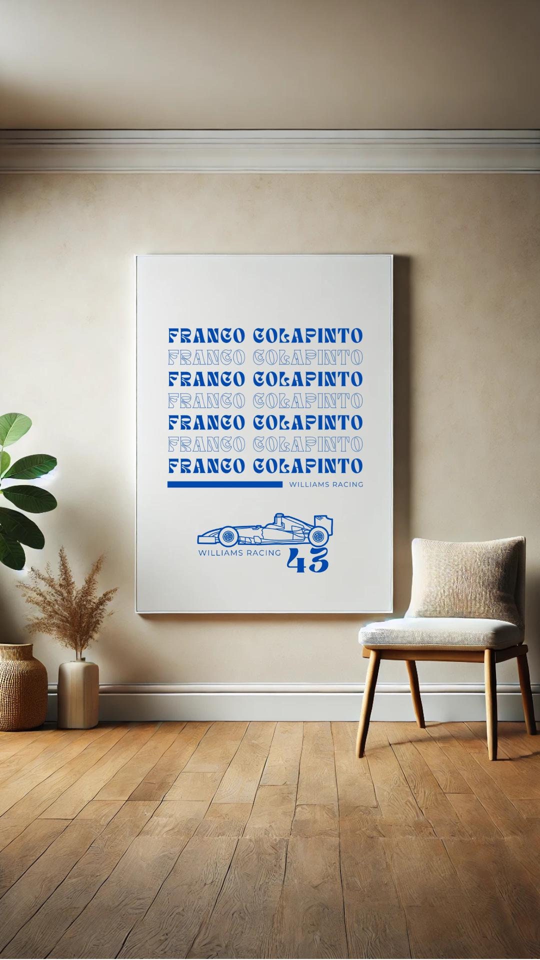 Franco Colapinto Rolled Poster F1, Formula 1 Fan Gift, Motorsport ...