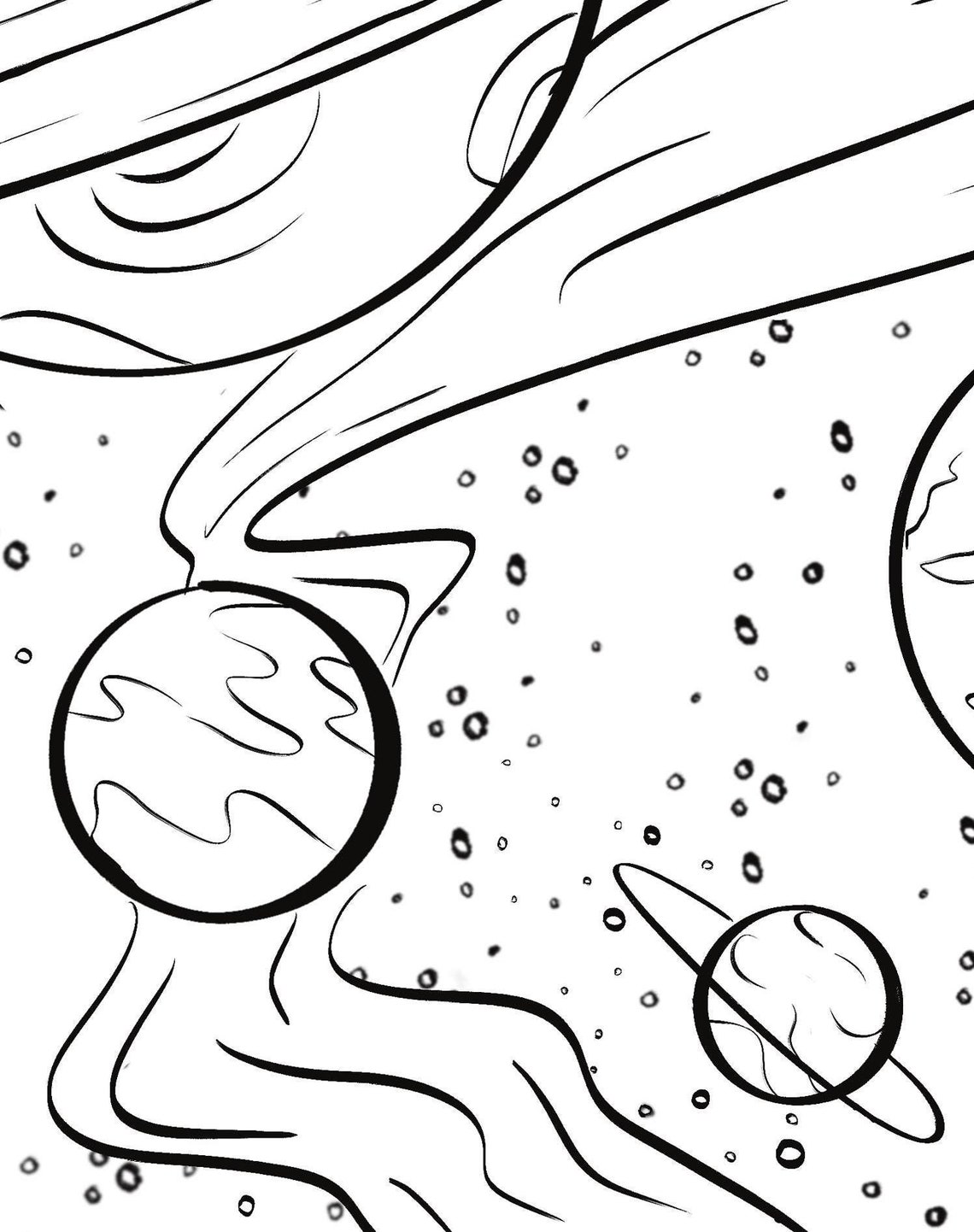 Space Themed Colouring Page, Planets and Stars - Etsy