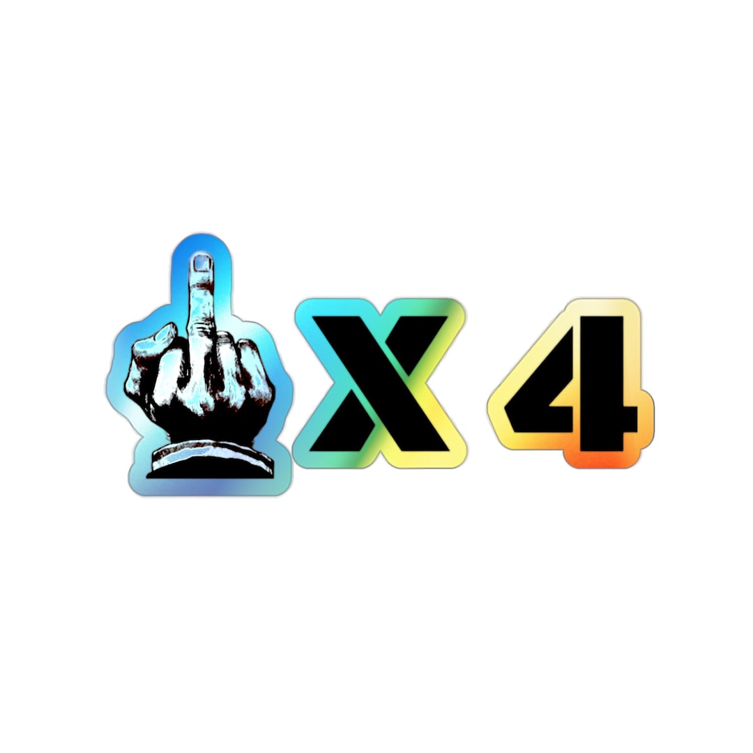 Middle Finger X 4 Holographic Die-cut Stickers - Etsy