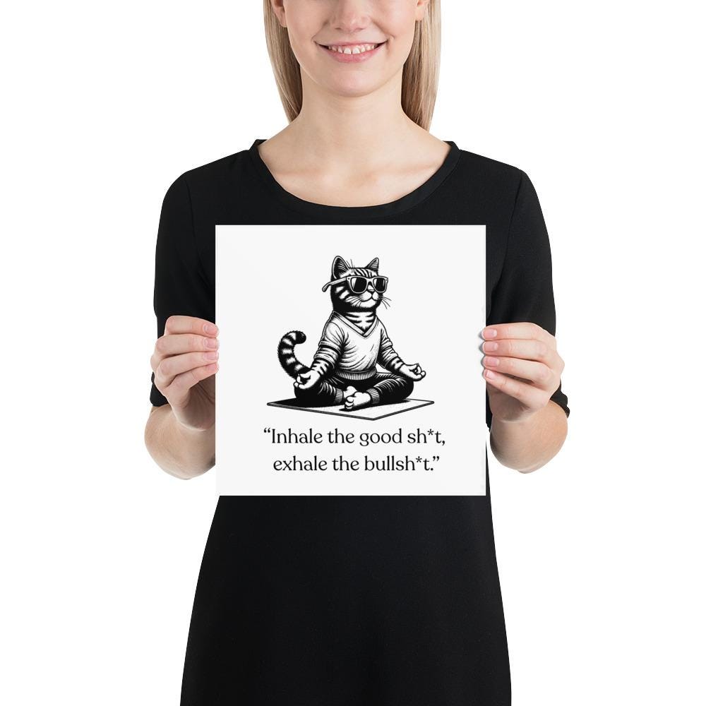 Funny Cat Posters, Funky Poster Print, Funny Cat Meme, Preppy Print ...
