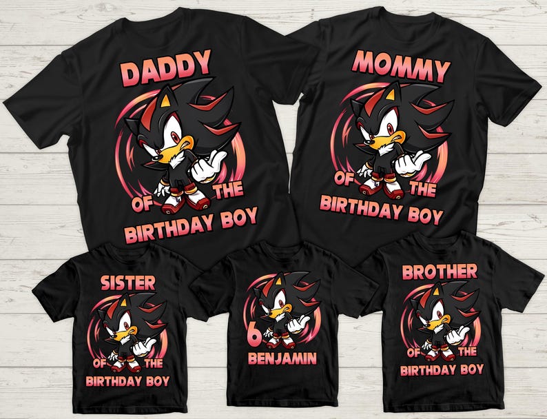 Custom Shadow the Hedgehog Birthday Shirt: Sonic Bella Canvas Tee - Etsy