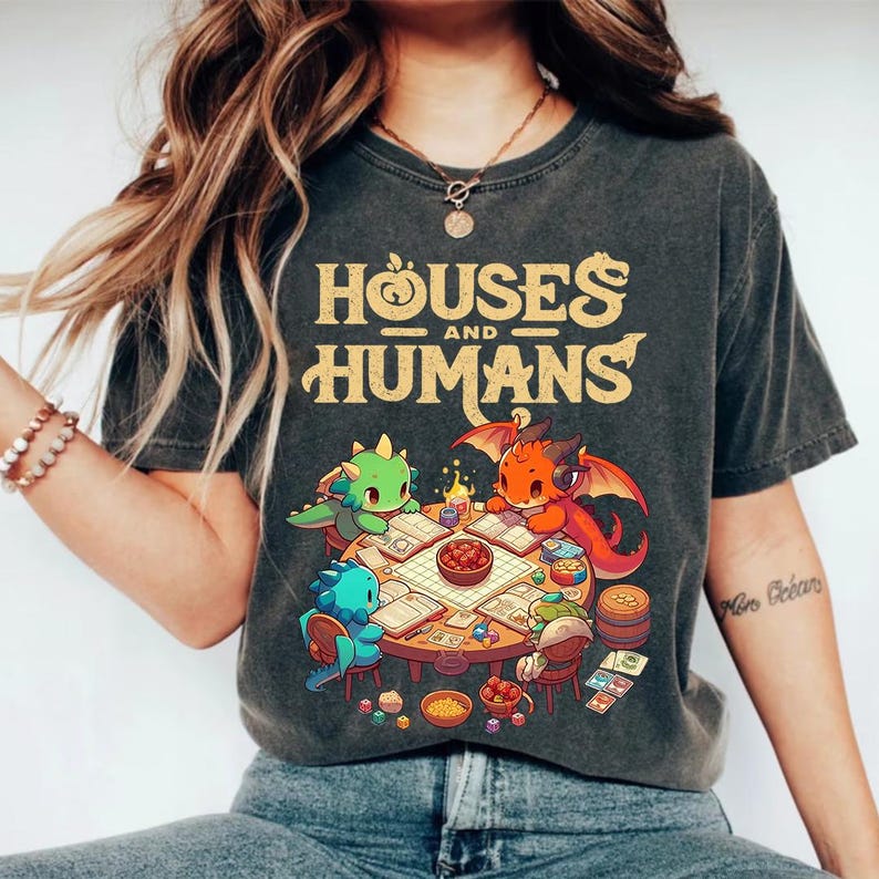 Vintage Houses and Humans D&D Shirt: Retro 90s Dungeons and Dragons ...