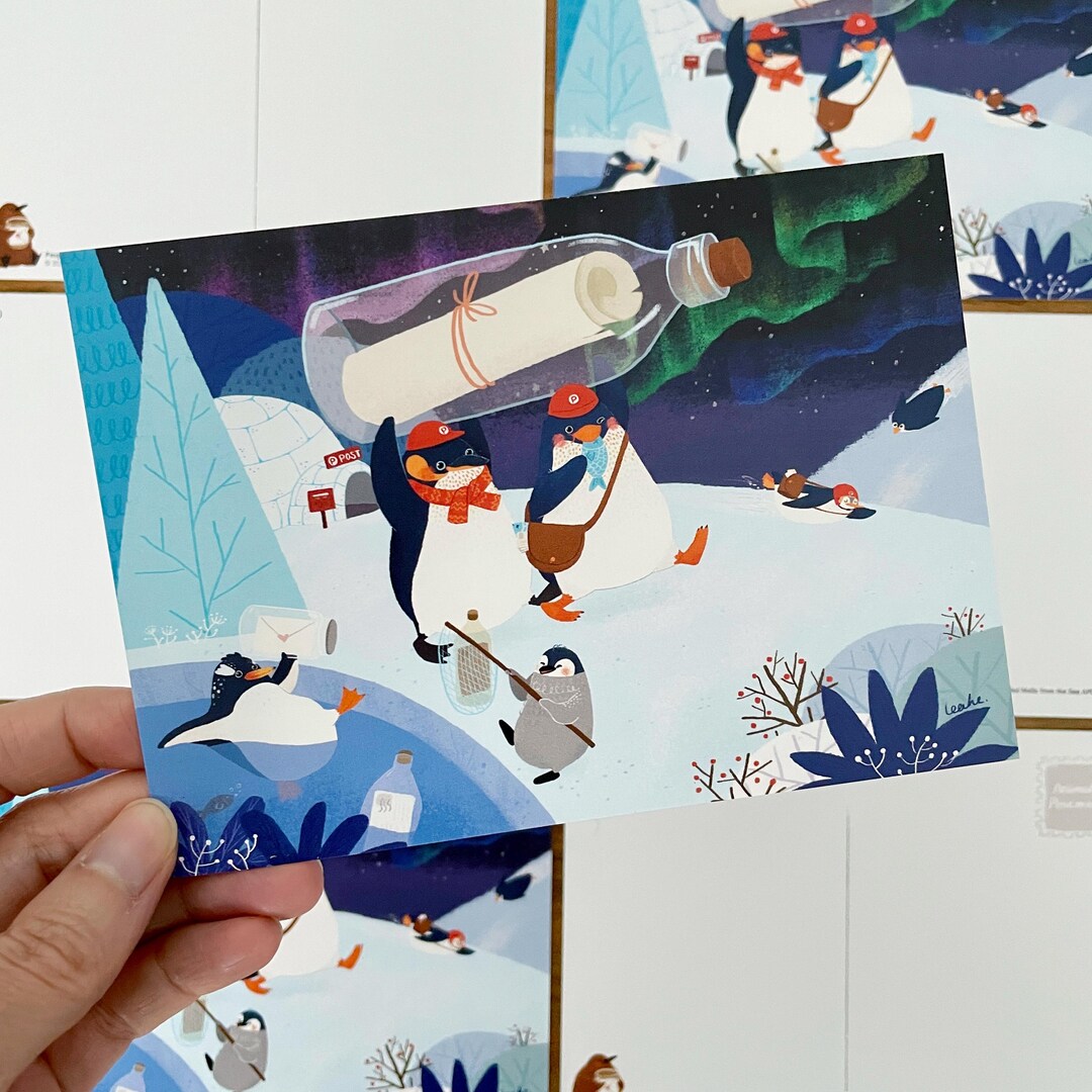 Penguin the Postman | Animal Postman | Antarctic Postcard | A6 - Etsy