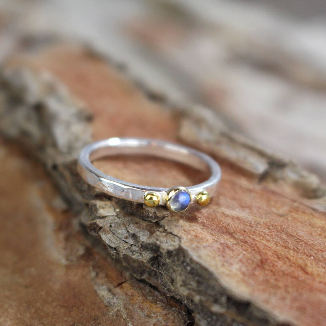 Labradorite Stacking Ring, Labradorite Wedding Band, Silver Wedding ...