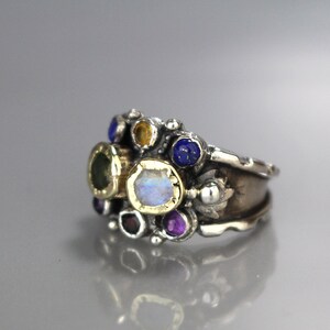 Gemstone Statement Ring, Multistone Ring, Statement Ring, Eye Ring, 9K ...