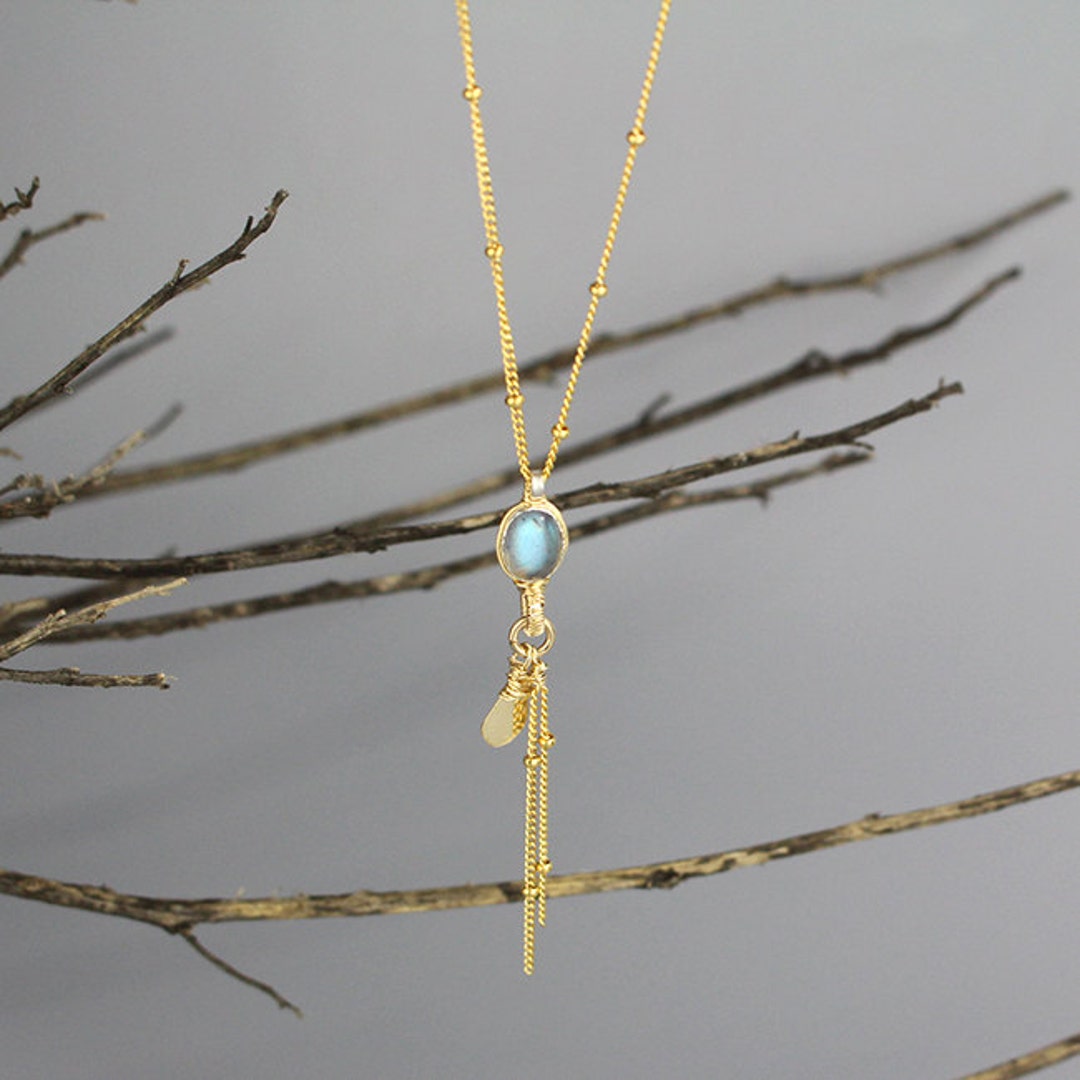 Labraodrite Pendant Small Eye Necklace, Labradorite Necklace, Delicate ...