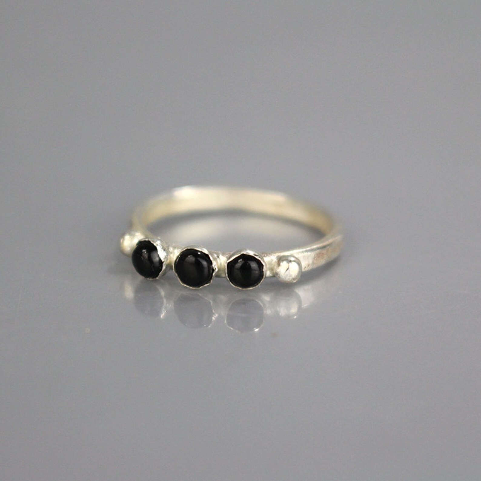 Unique Triple Stone Stacking Ring Bohemian Silver Gemstone | Etsy