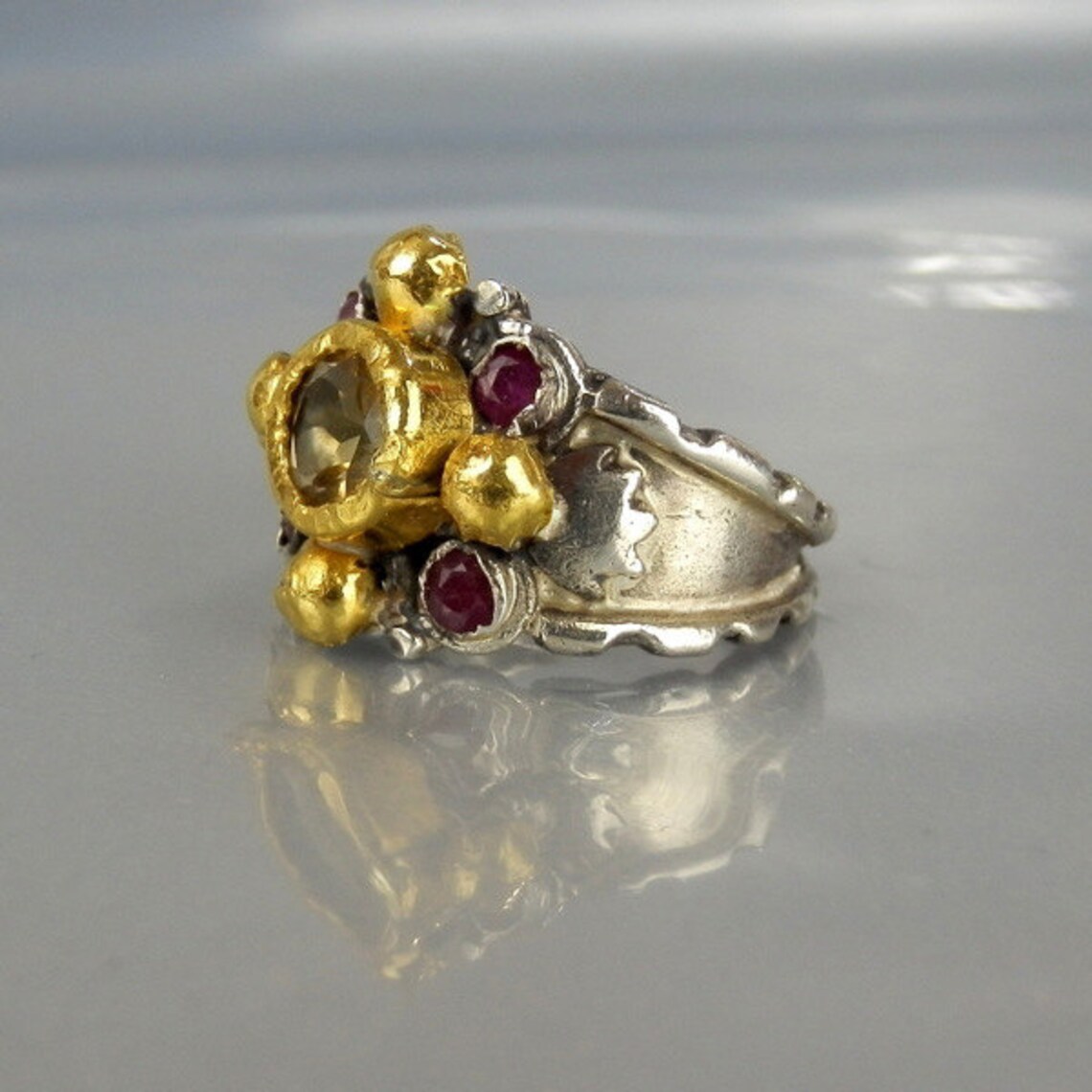 November Birthstone Ring Statement Ring Citrine Ring | Etsy