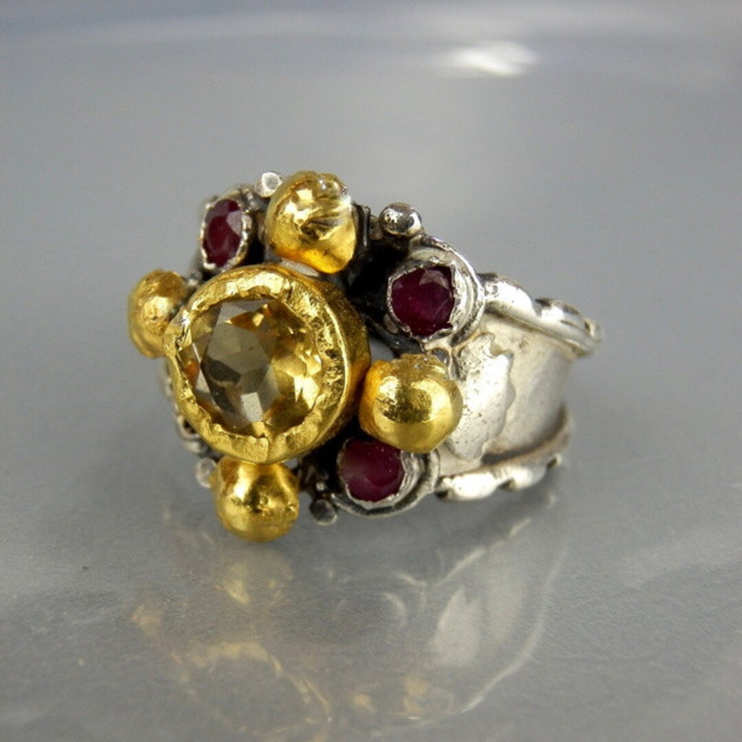 November Birthstone Ring, Statement Ring, Citrine Ring, November ...