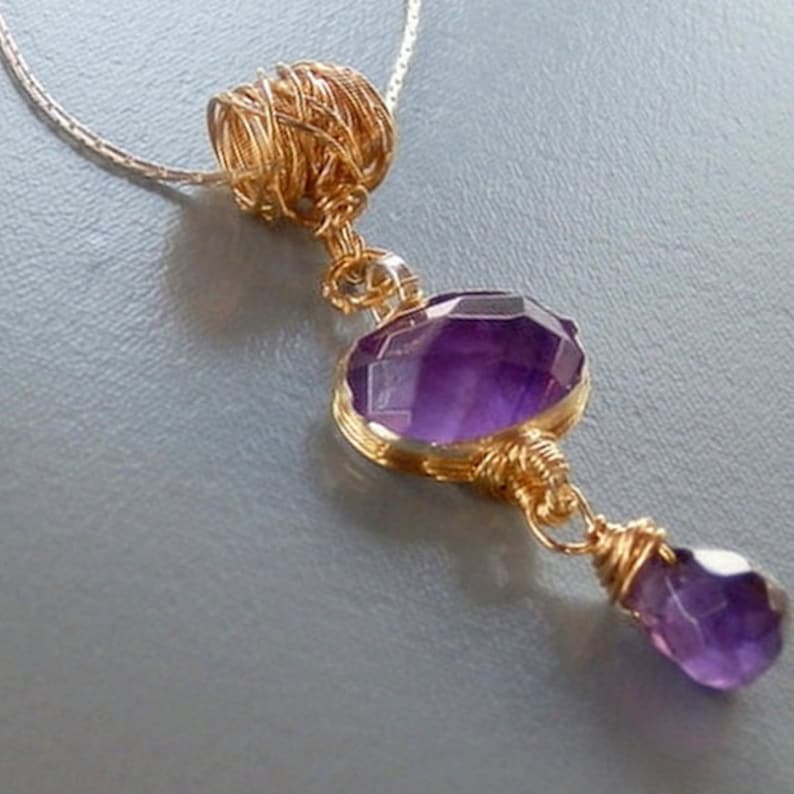 Amethyst Necklace, February Birthstone, Boho, Amethyst Jewelry, Purple ...