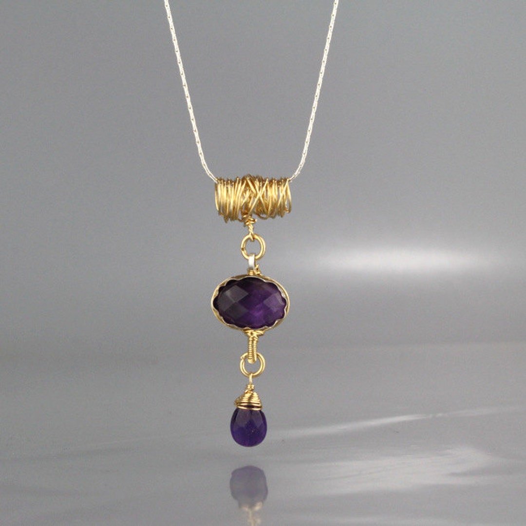 Amethyst Necklace, February Birthstone, Boho, Amethyst Jewelry, Purple ...