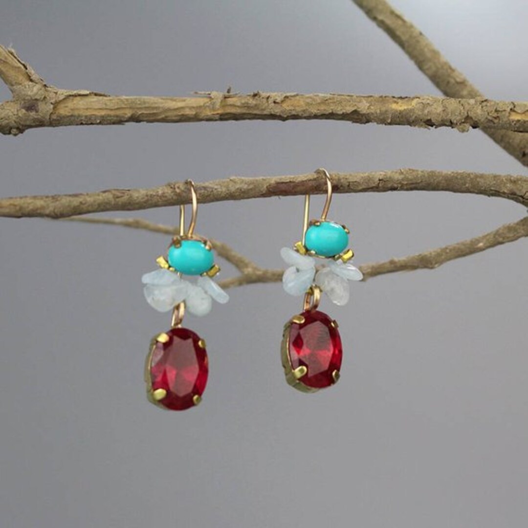Turquoise Dangle Earrings, Blue Earrings, December Birthstone, Unique ...