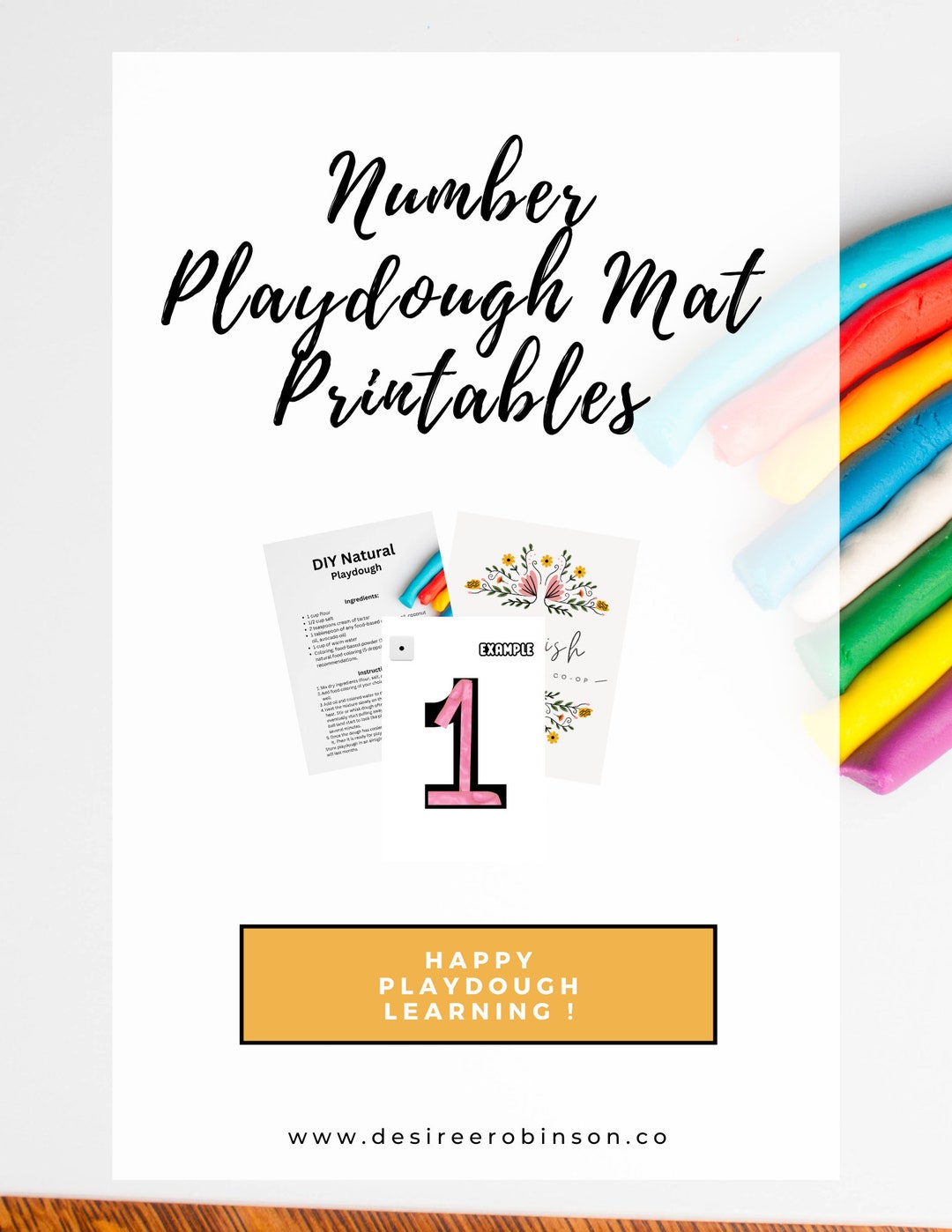 Playdough Mat Printable: Numbers | Preschool Math Curriculum ...