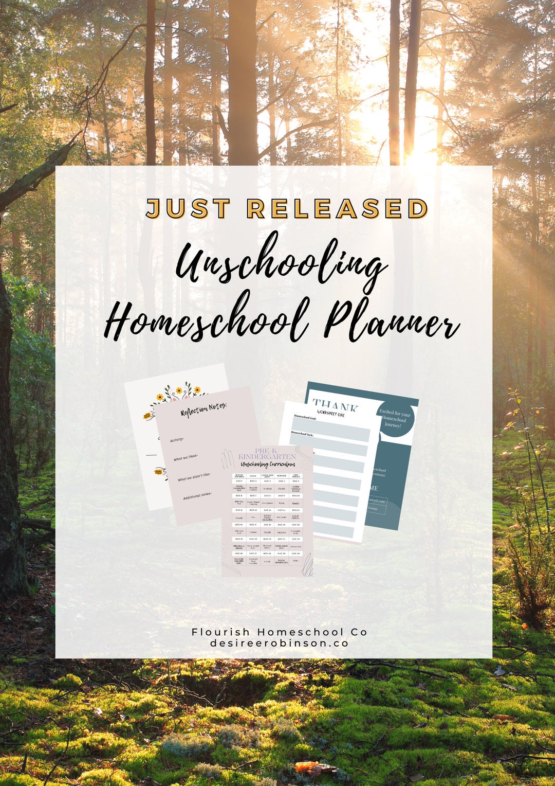 Unschooling Curriculum Homeschool Planner Workbook | Homeschool Lesson ...