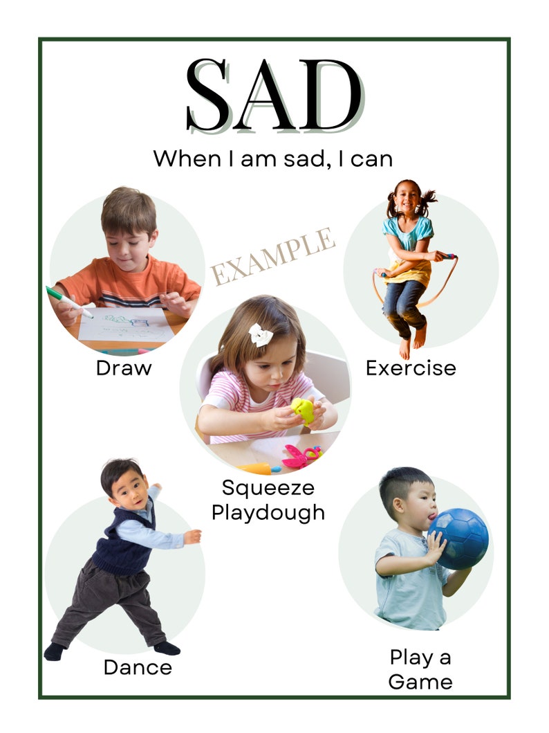 Feelings Chart and Emotions Chart for Kids Printable Poster / Decor ...