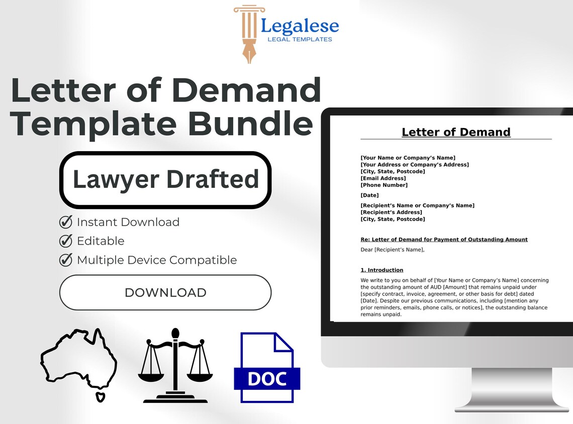 Letter of Demand - Bundle - Demand Letter, Demand Letter Template ...