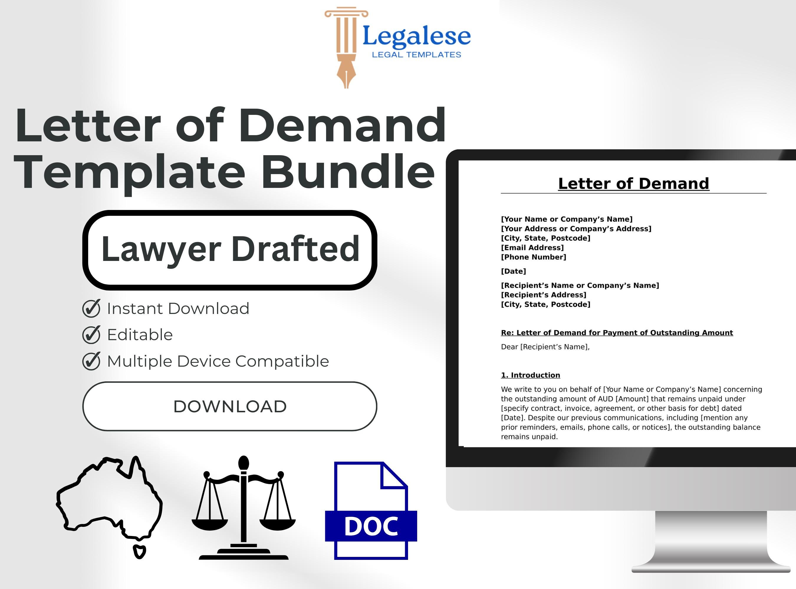 Letter of Demand - Bundle - Demand Letter, Demand Letter Template ...