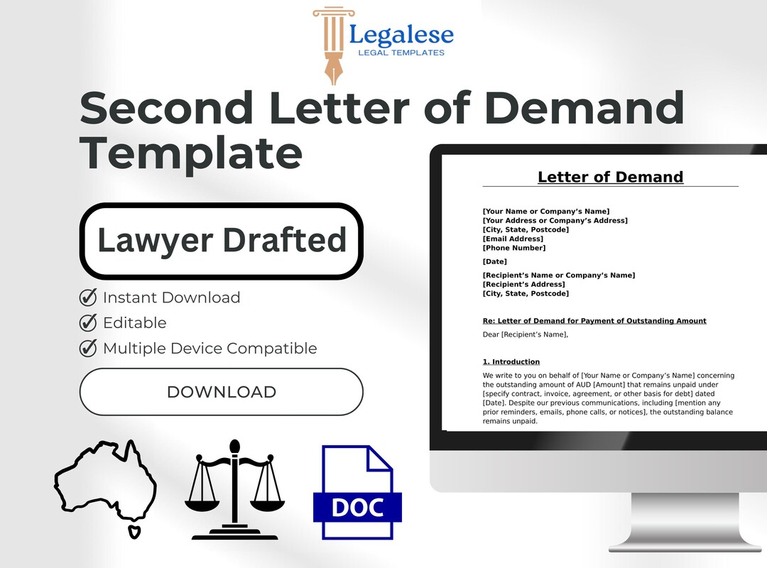 Second Letter of Demand - Demand Letter, Demand Letter Template, Letter ...