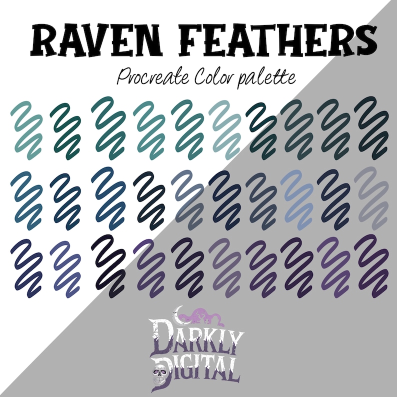 Raven Feathers Procreate Color Palette | Spooky Color Palette | Gothic ...
