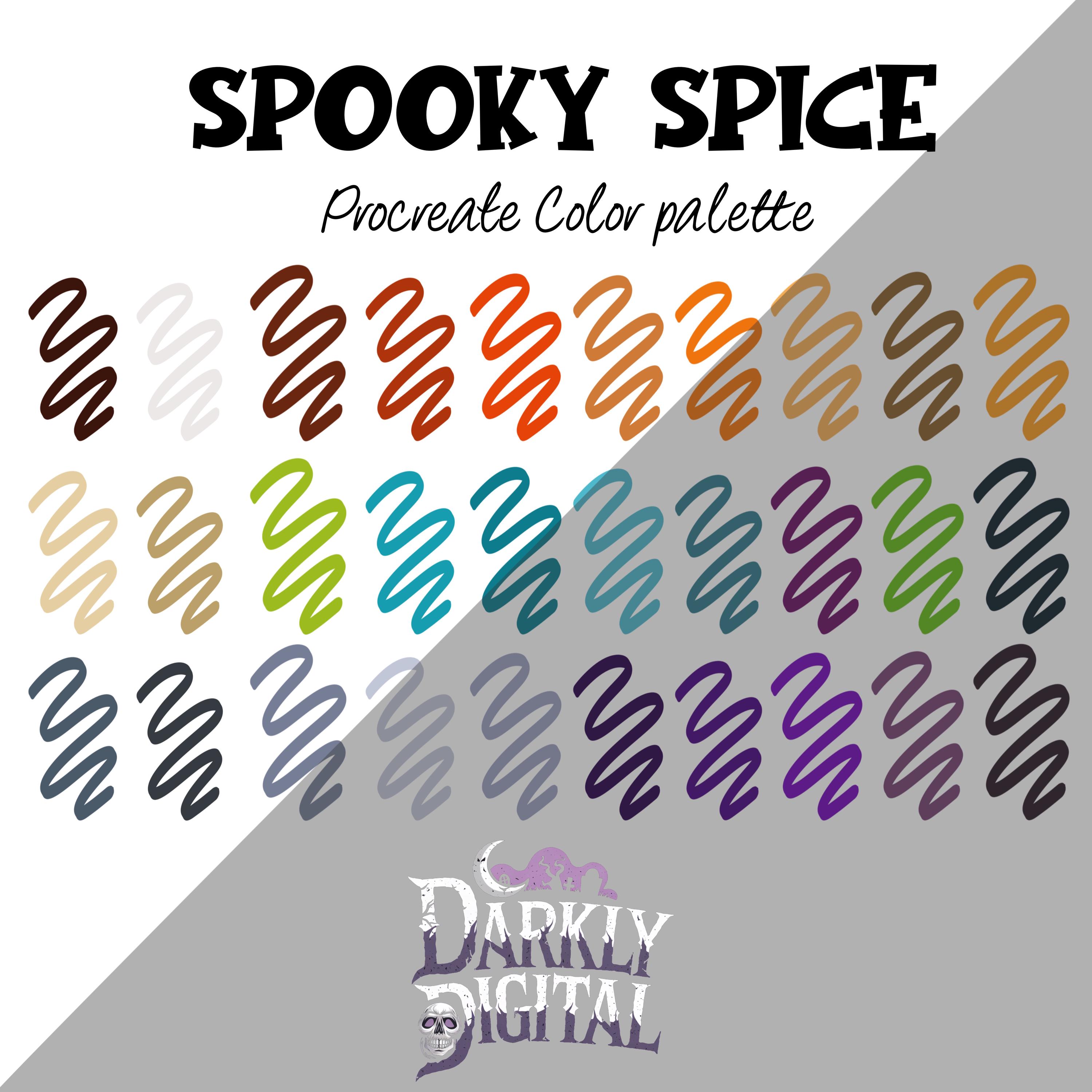 Spooky Spice Procreate Color Palette | Spooky Color Palette | Gothic ...