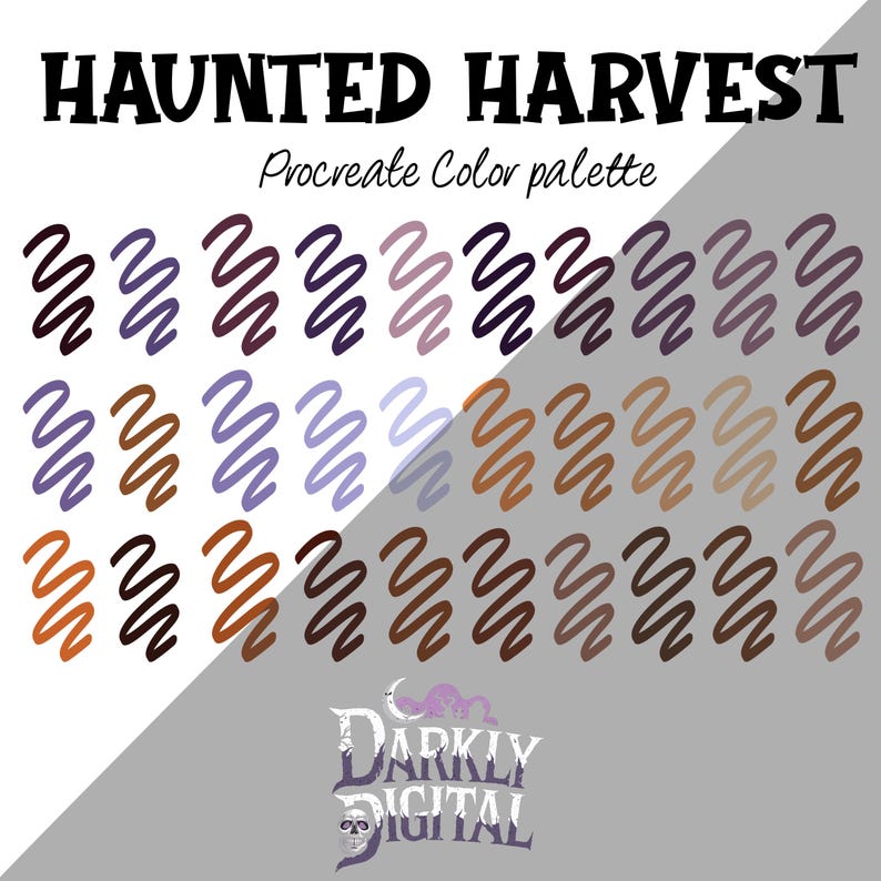 Haunted Harvest Procreate Color Palette | Spooky Color Palette | Gothic ...