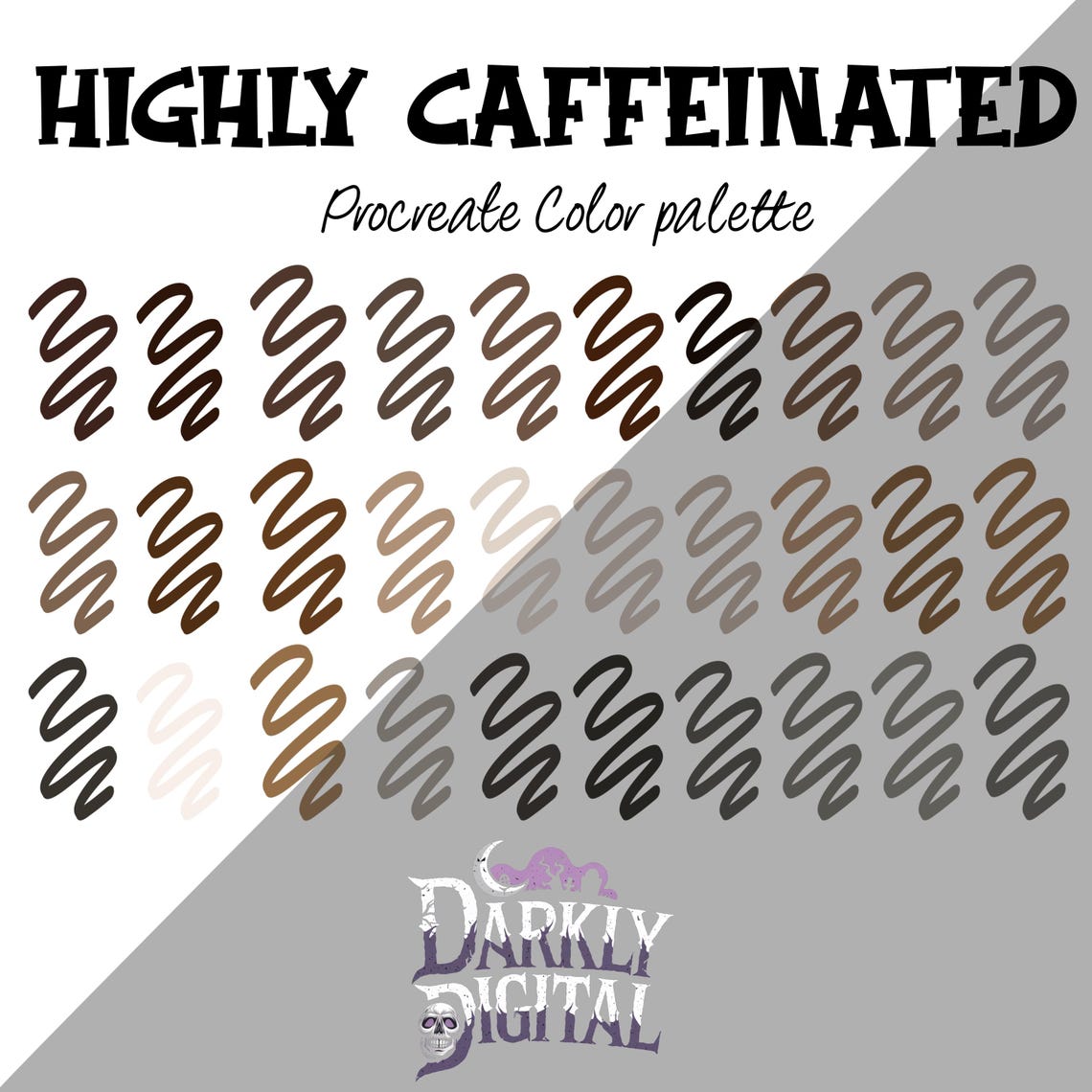 Highly Caffienated Procreate Color Palette | Coffee Color Palette ...