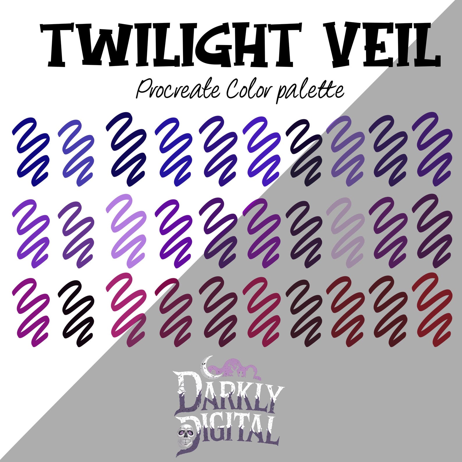 Twilight Veil Procreate Color Palette | Spooky Color Palette | Gothic ...