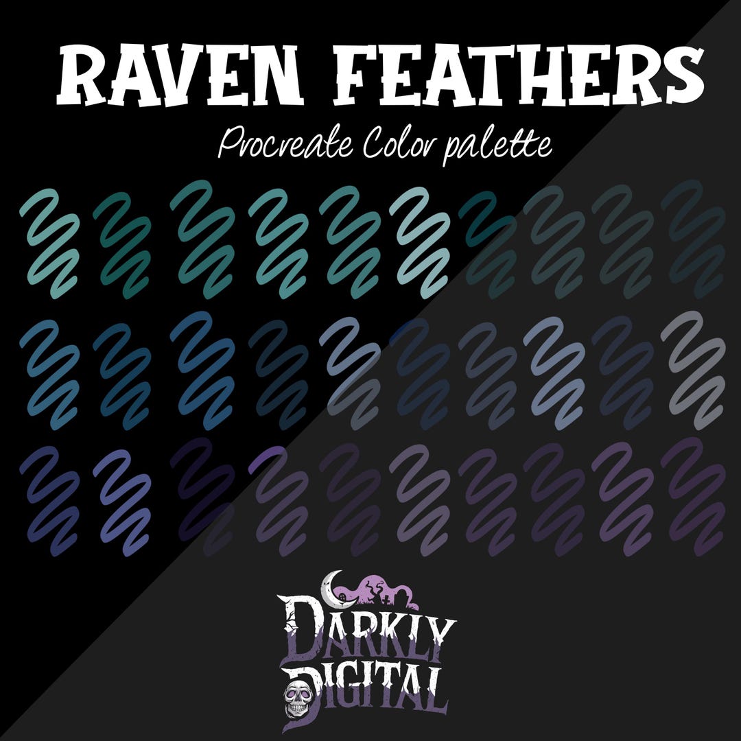 Raven Feathers Procreate Color Palette | Spooky Color Palette | Gothic ...