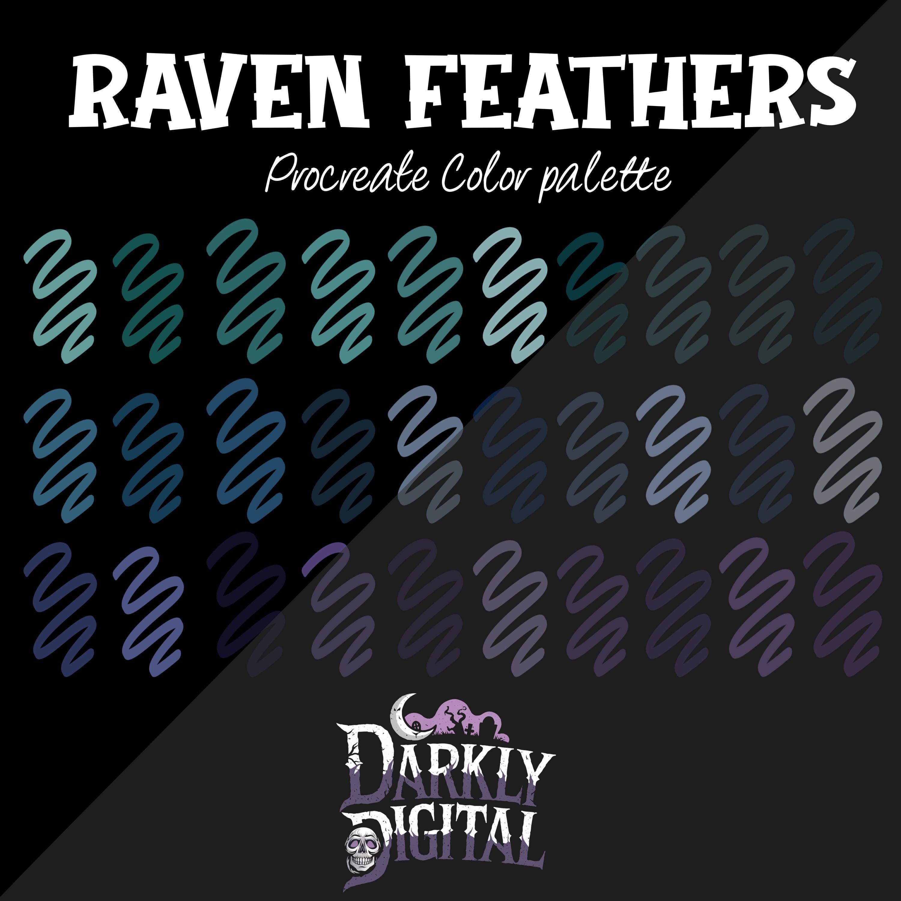 Raven Feathers Procreate Color Palette | Spooky Color Palette | Gothic ...