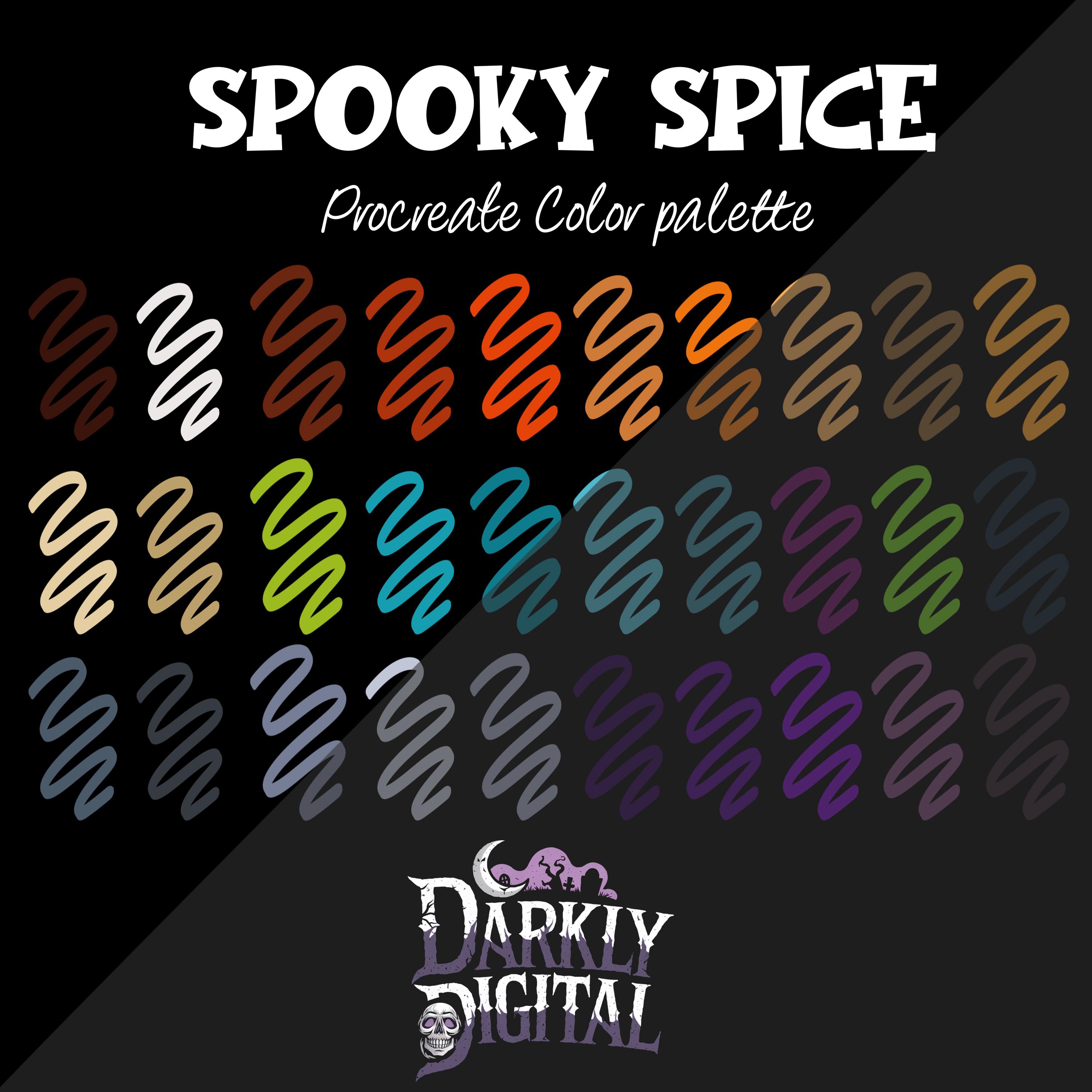 Spooky Spice Procreate Color Palette | Spooky Color Palette | Gothic ...