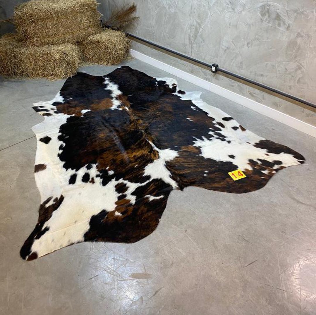 6x7 Feet Brindle Tri-color Cowhide Brown Black White Handmade Soft ...