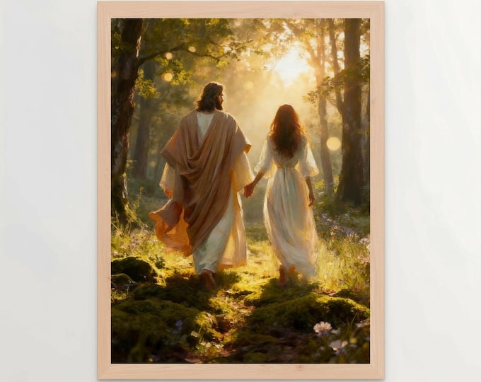 Walk With Me Jesus | Christian Wall Art | Jesus Walking With Woman ...