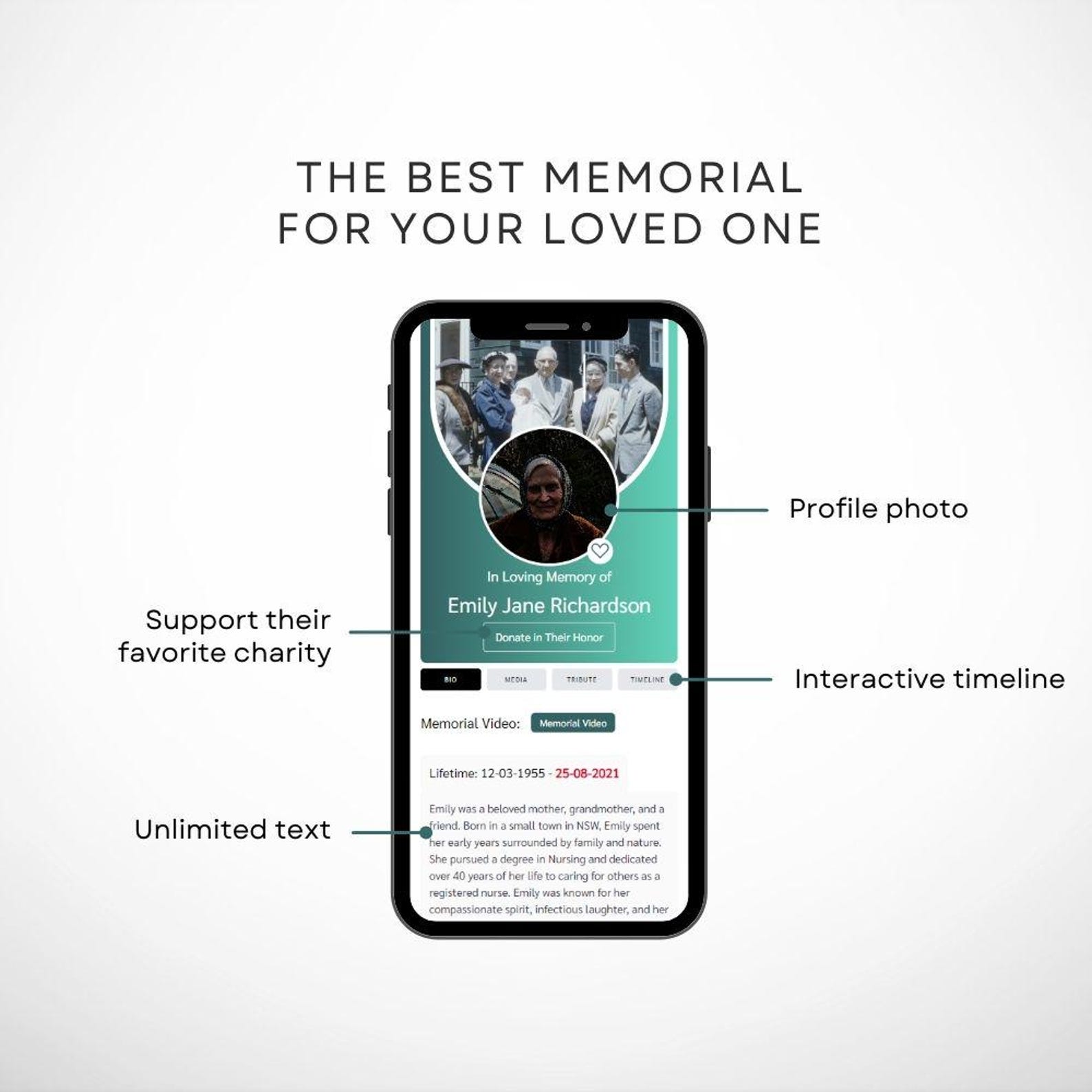 Memorial Webpage and QR Code Medallion Plaque for Loved Ones' Cemetery ...