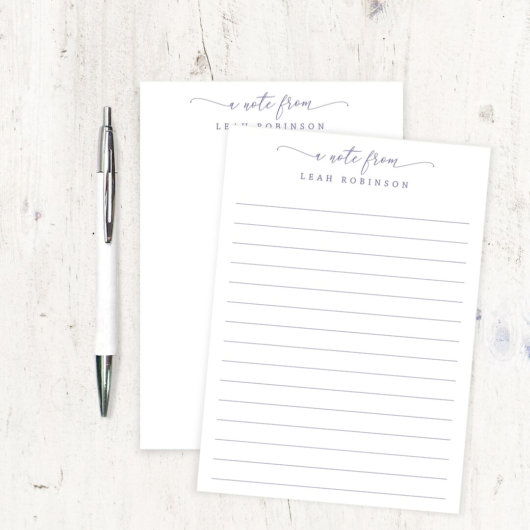 Personalized Notepad CLASSY a NOTE FROM Modern Social Stationery ...