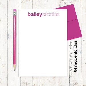 Personalized Notepad LAST NAME OUTLINE Stationary Choose - Etsy