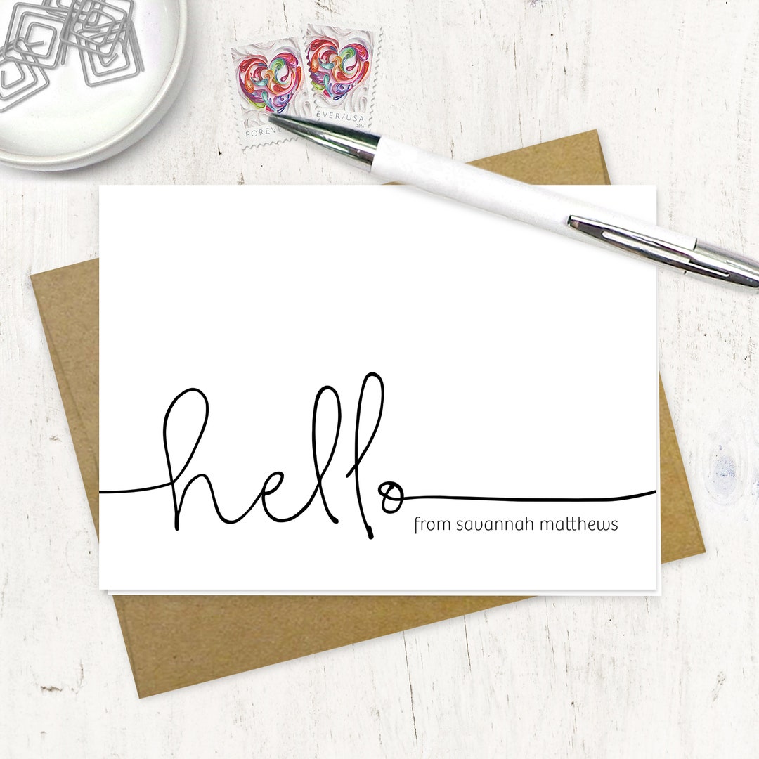 Personalized Stationery Set - HANDWRITING HELLO - Fun Modern Stationary ...