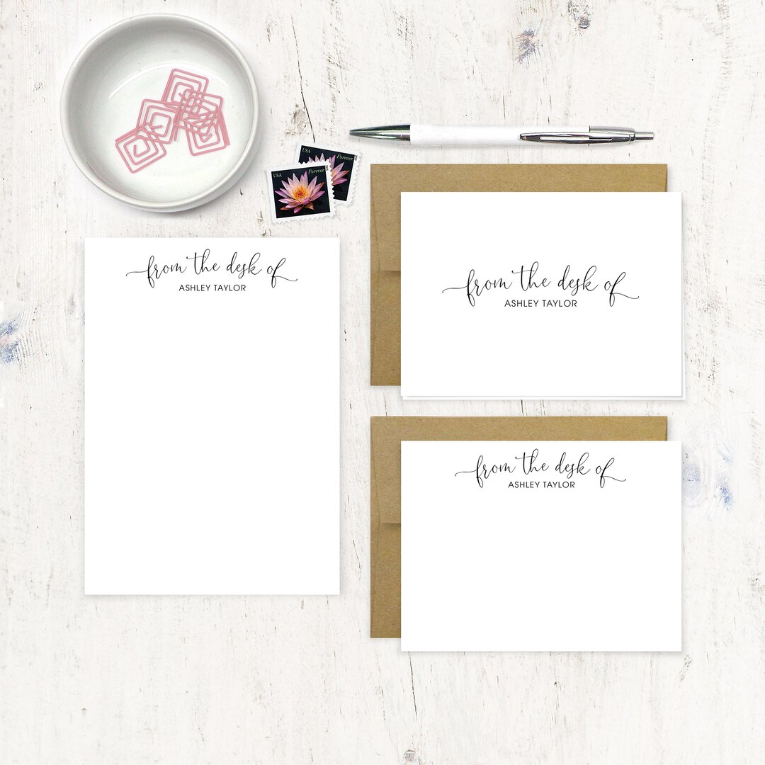 Complete Personalized Stationery Set - STYLISH From the DESK of ...